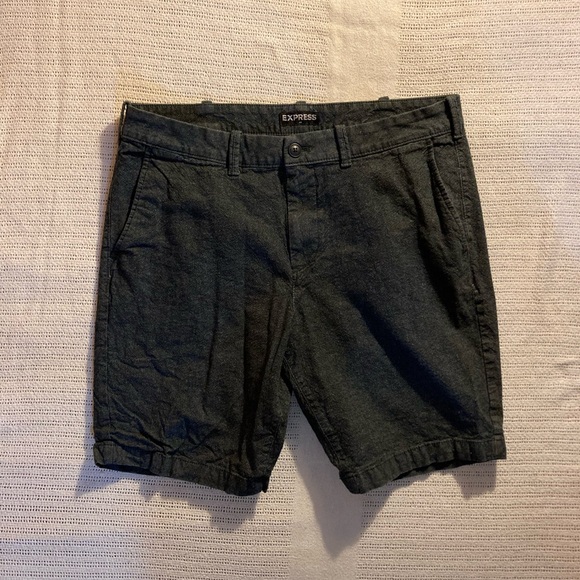 Express | Shorts | Express Mens Charcoal Flat Front Shorts | Poshmark